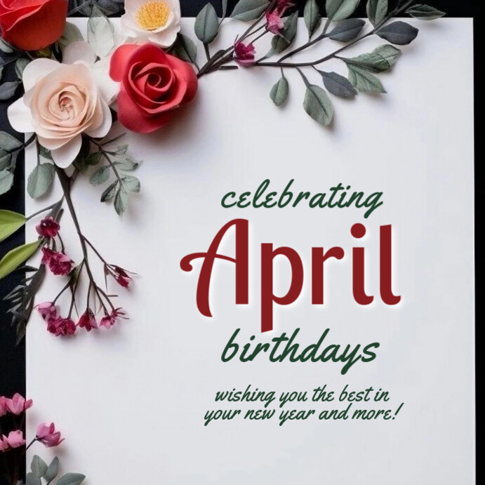 Maximalist Celebrating April Birthdays Instagram Post Template ...