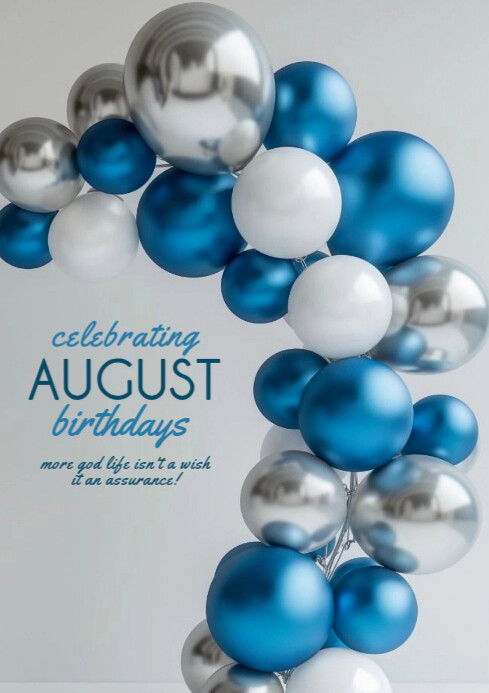 Maximalist Celebrating August Birthdays A4 Template | PosterMyWall