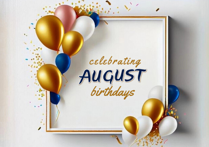 Maximalist Celebrating August Birthdays A4 Template | PosterMyWall