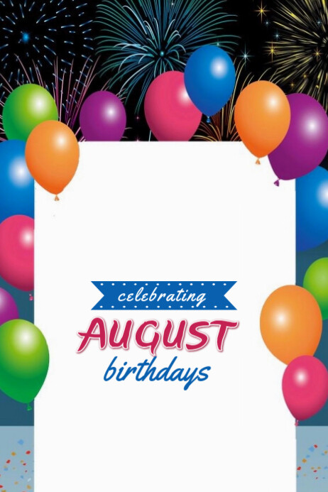 Maximalist Celebrating August Birthdays Banner 4' × 6' Template ...