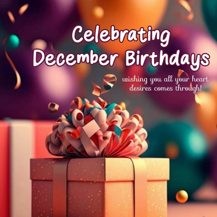 Maximalist Celebrating December Birthdays Instagram Post Template ...