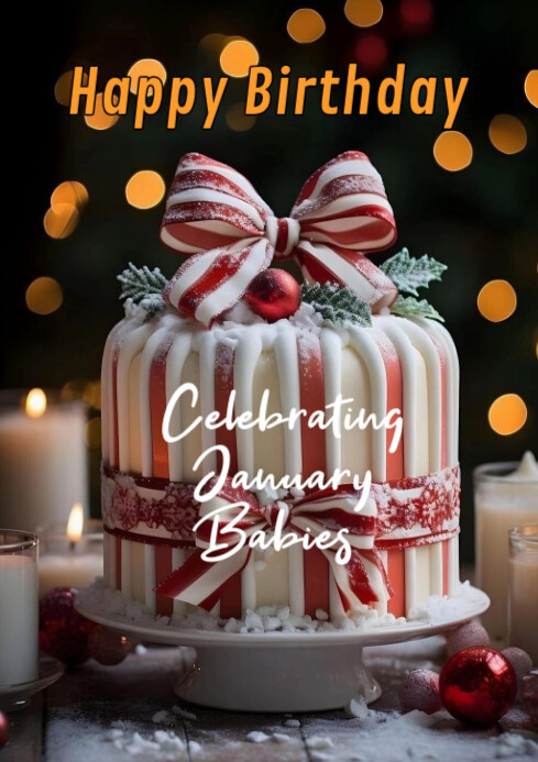 Maximalist Celebrating January Birthdays A4 Template | PosterMyWall