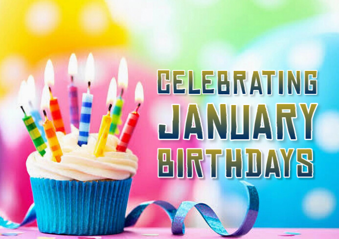 Maximalist Celebrating January Birthdays A4 Template | PosterMyWall