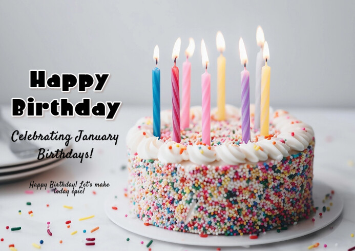 Maximalist Celebrating January Birthdays A4 Template | PosterMyWall