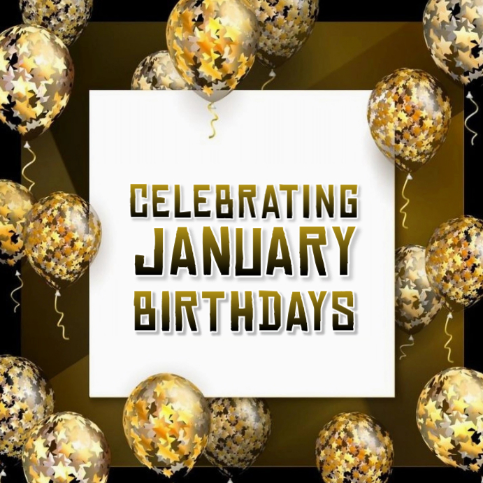 Maximalist Celebrating January Birthdays Instagram Post Template ...