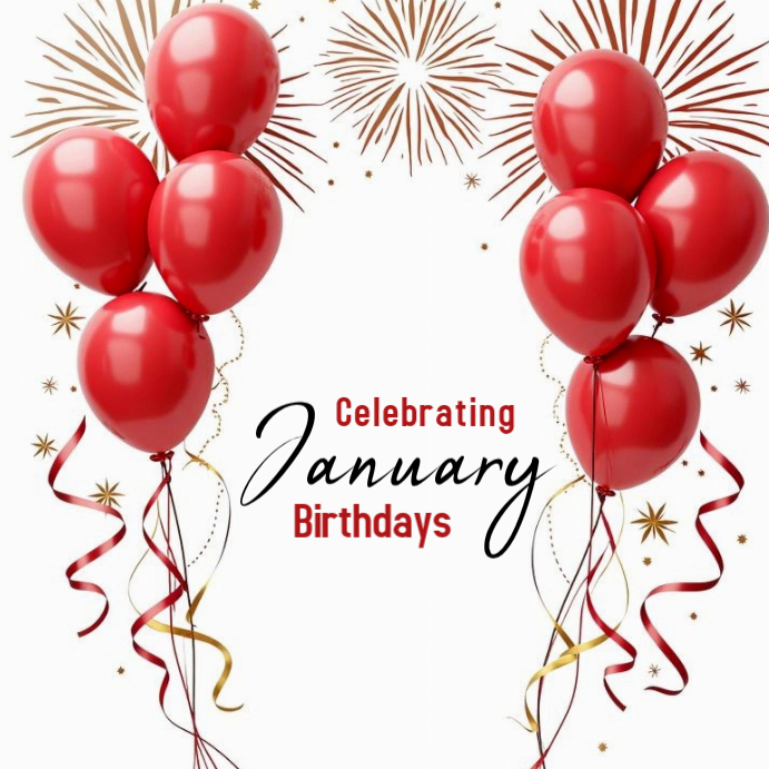 Maximalist Celebrating January Birthdays Instagram Post Template ...