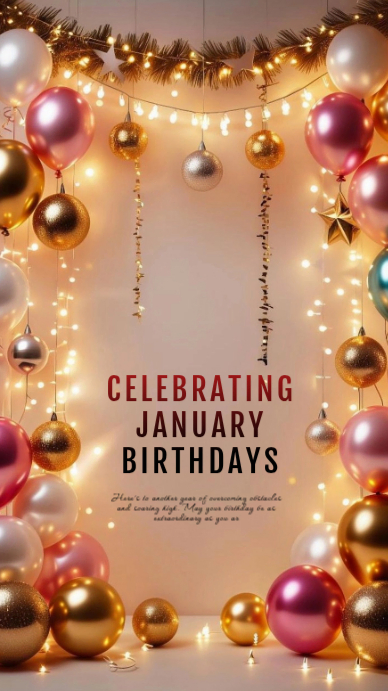 Maximalist Celebrating January Birthdays Whatsapp Status Template ...