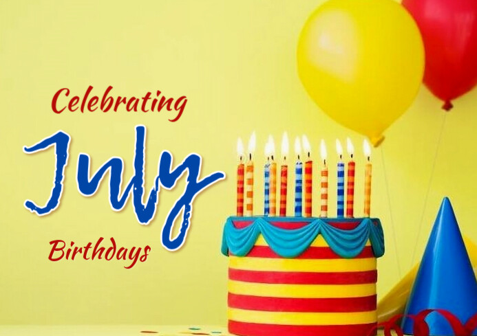 Maximalist Celebrating July Birthdays A4 Template | PosterMyWall