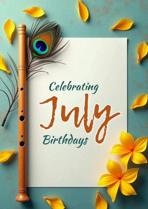 Maximalist Celebrating July Birthdays A4 Template | PosterMyWall