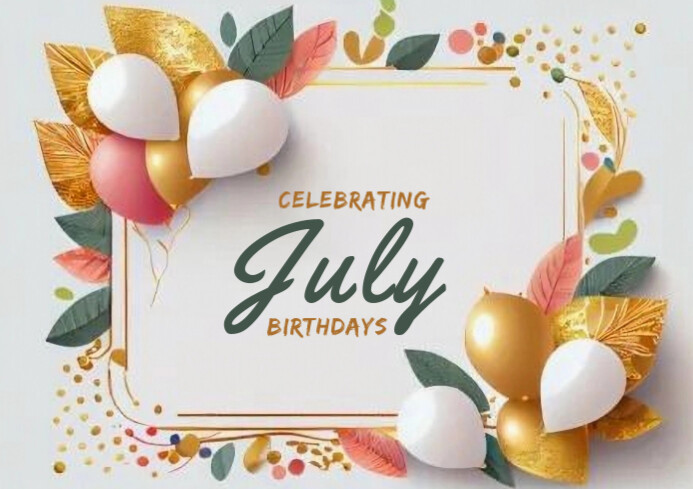 Maximalist Celebrating July Birthdays A4 Template | PosterMyWall