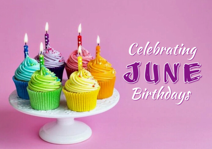 Maximalist Celebrating June Birthdays A4 Template | PosterMyWall
