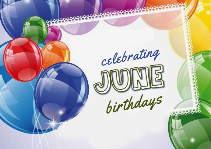 Maximalist Celebrating June Birthdays A4 Template | PosterMyWall