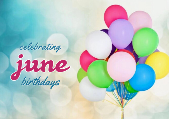Maximalist Celebrating June Birthdays A4 Template | PosterMyWall