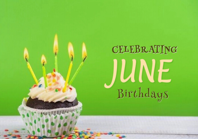 Maximalist Celebrating June Birthdays A4 Template | PosterMyWall