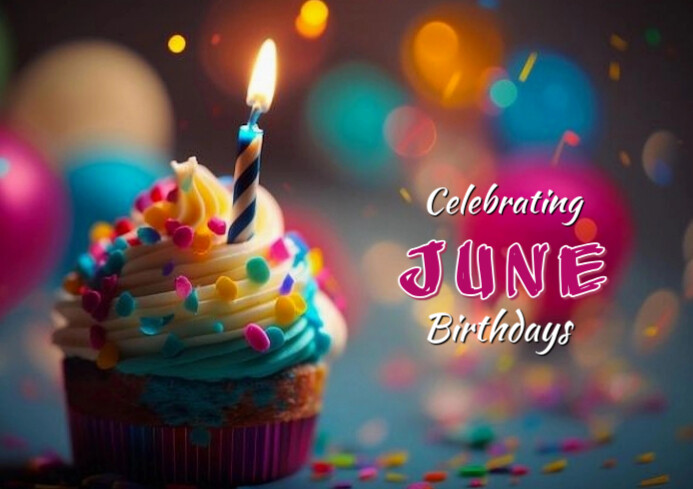 Maximalist Celebrating June Birthdays A4 Template | PosterMyWall