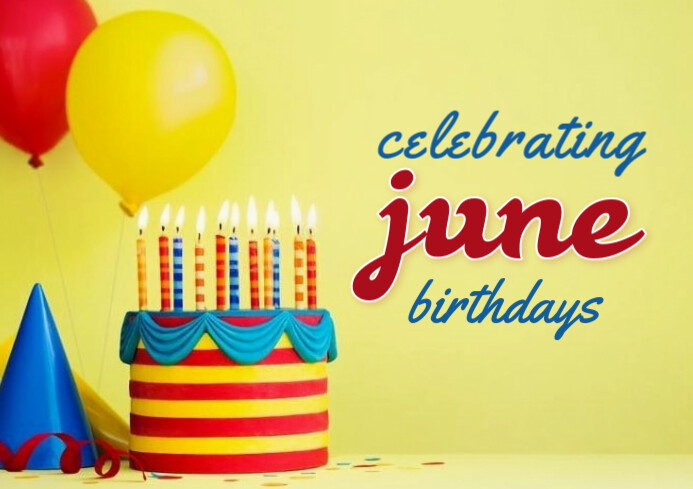 Maximalist Celebrating June Birthdays A4 Template | PosterMyWall