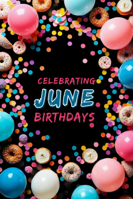 Copy of Maximalist Celebrating June Birthdays Banner 4' × 6' | PosterMyWall