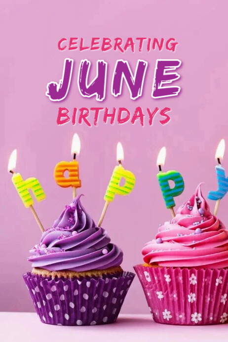 Maximalist Celebrating June Birthdays Banner 4' × 6' Template ...