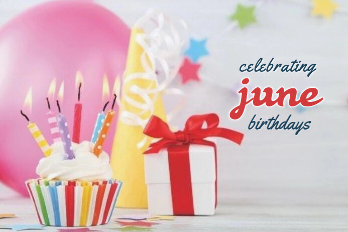 Maximalist Celebrating June Birthdays Banner 4' × 6' Template ...