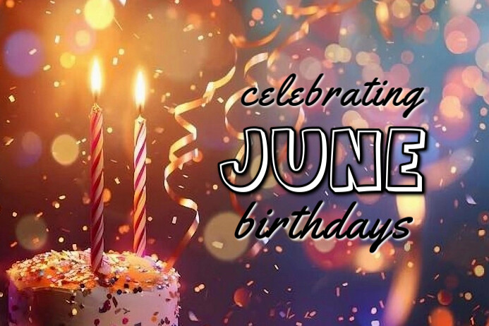 Maximalist Celebrating June Birthdays Banner 4' × 6' เทมเพลต | PosterMyWall