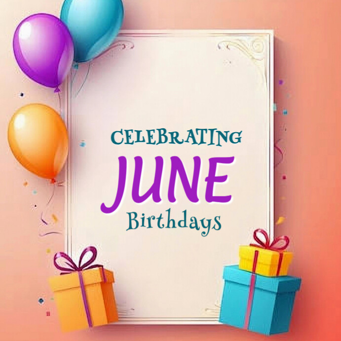Maximalist Celebrating June Birthdays Instagram Post Template ...