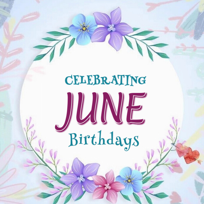 Maximalist Celebrating June Birthdays Instagram Post Template ...