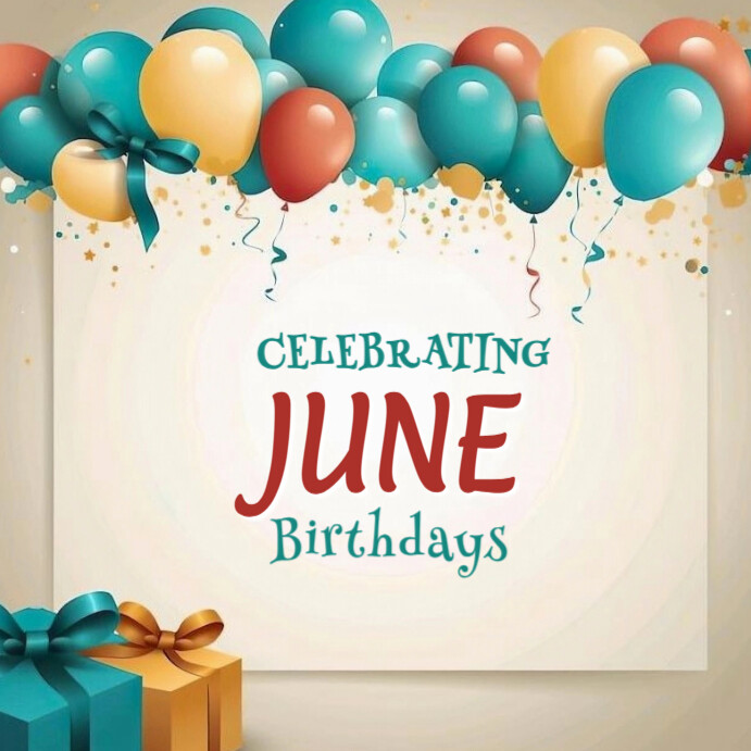 Maximalist Celebrating June Birthdays Instagram Post Template ...
