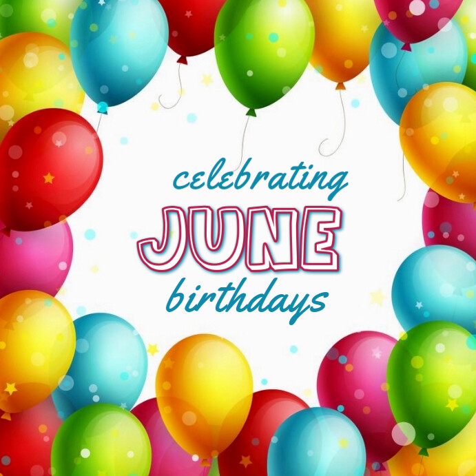 Maximalist Celebrating June Birthdays Instagram Post Template ...