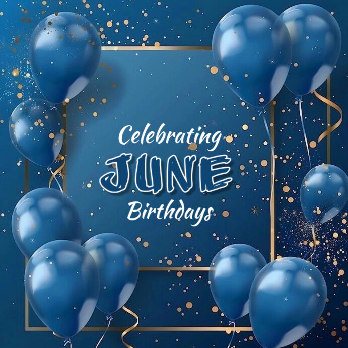 Maximalist Celebrating June Birthdays Instagram Post Template ...