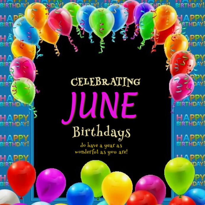 Maximalist Celebrating June Birthdays Instagram Post Template ...