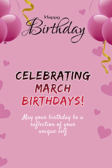 Maximalist Celebrating March Birthdays Banner 4' × 6' Template | PosterMyWall