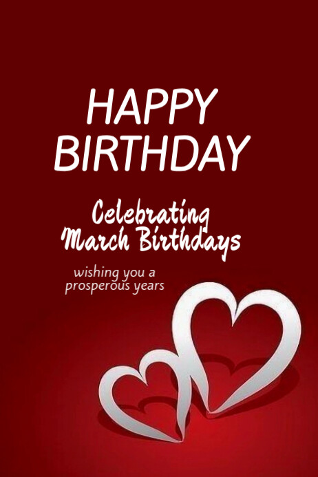 Maximalist Celebrating March Birthdays Banner 4' × 6' Template ...