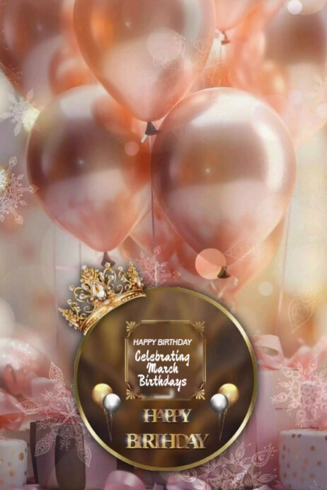 Maximalist Celebrating March Birthdays Banner 4' × 6' Template ...