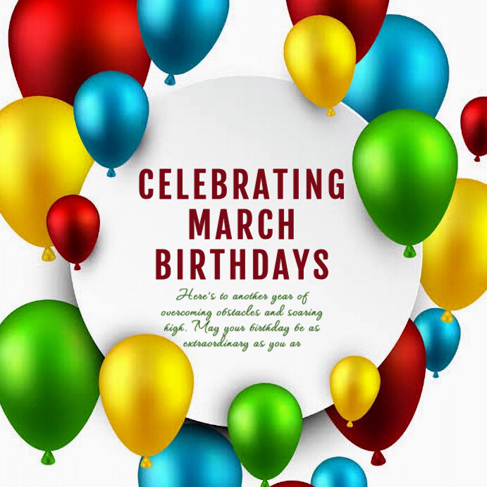 Maximalist Celebrating March Birthdays Instagram Post Template ...