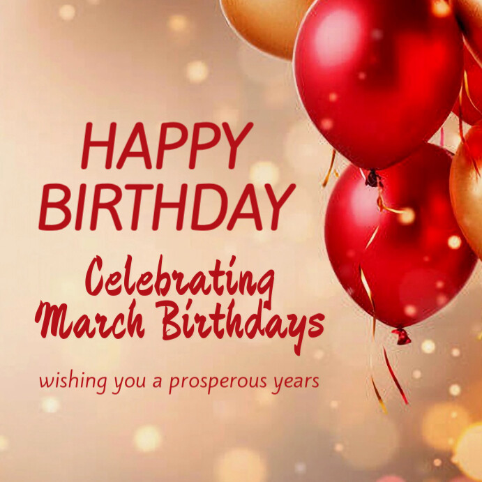 Maximalist Celebrating March Birthdays Instagram Post Template ...