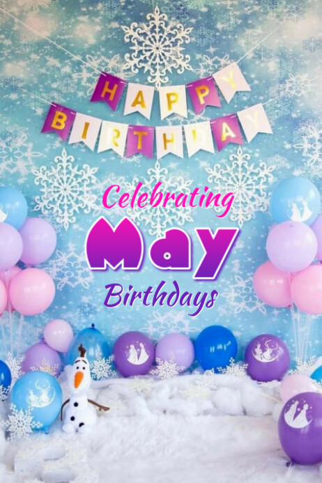 Copy of Maximalist Celebrating May Birthdays Banner 4' × 6' | PosterMyWall