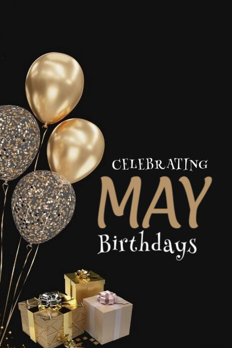 Maximalist Celebrating May Birthdays Banner 4' × 6' Template | PosterMyWall