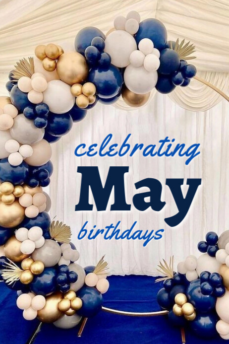 Plantilla de Maximalist Celebrating May Birthdays Banner 4' × 6 ...