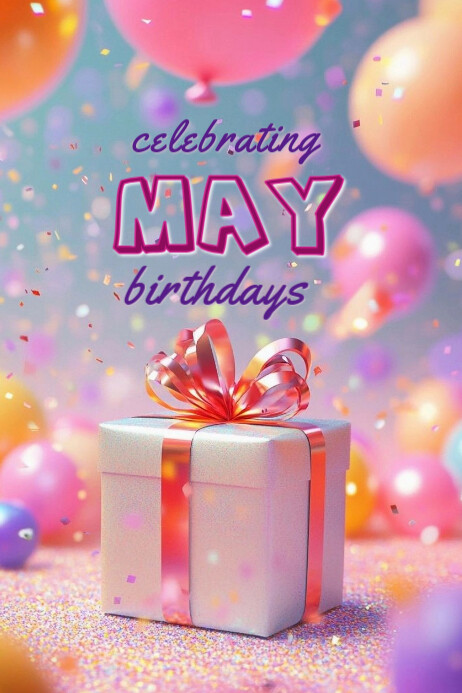 Maximalist Celebrating May Birthdays Banner 4' × 6' Modelo | PosterMyWall