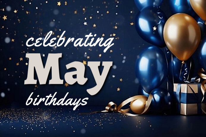 Maximalist Celebrating May Birthdays Banner 4' × 6' Template | PosterMyWall