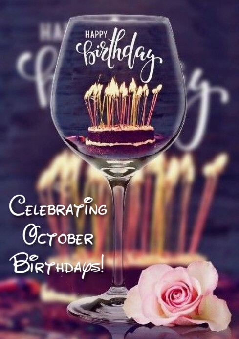 Plantilla de Maximalist Celebrating October Birthdays A4 | PosterMyWall