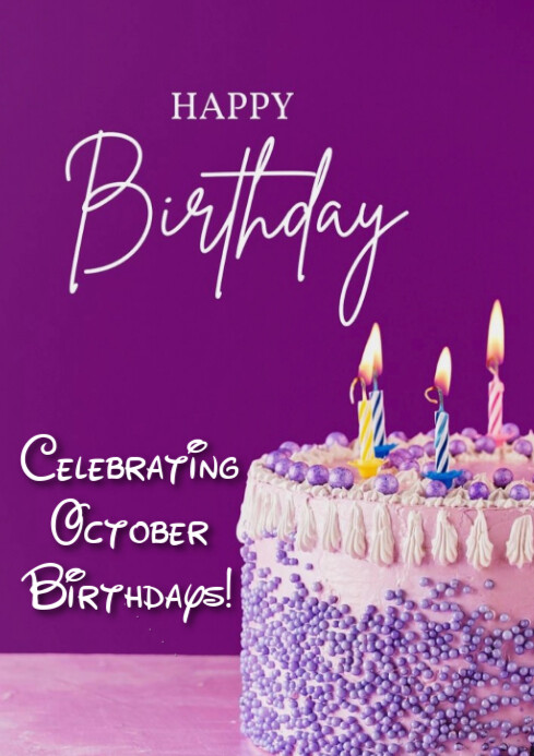 Maximalist Celebrating October Birthdays A4 Template | PosterMyWall