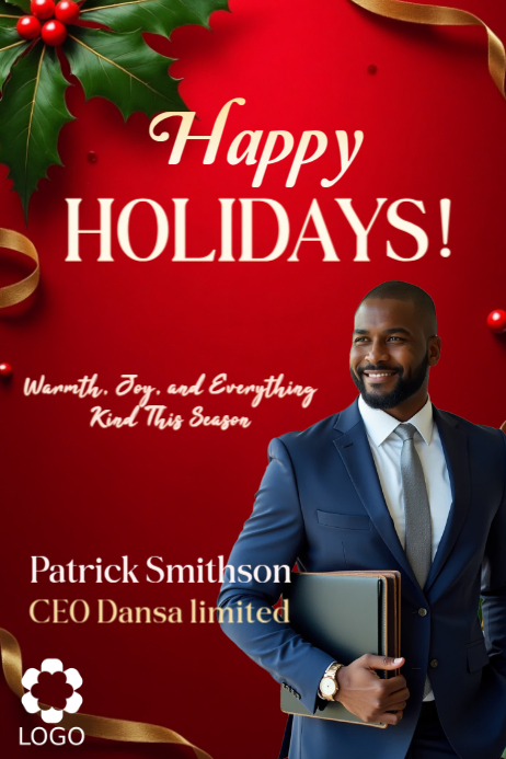 Maximalist Ceo Holiday Message Post Card Print Media Flyer Business ...