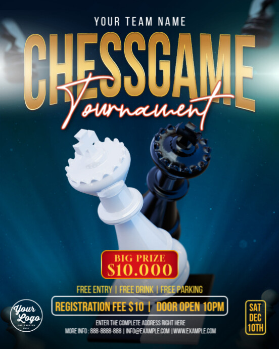Maximalist Chess Game Tournament Instagram Portrait Template | PosterMyWall