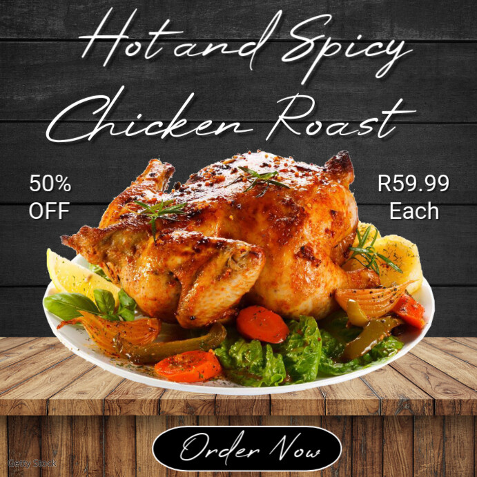 Maximalist Chicken Roast Instagram Post Template | PosterMyWall