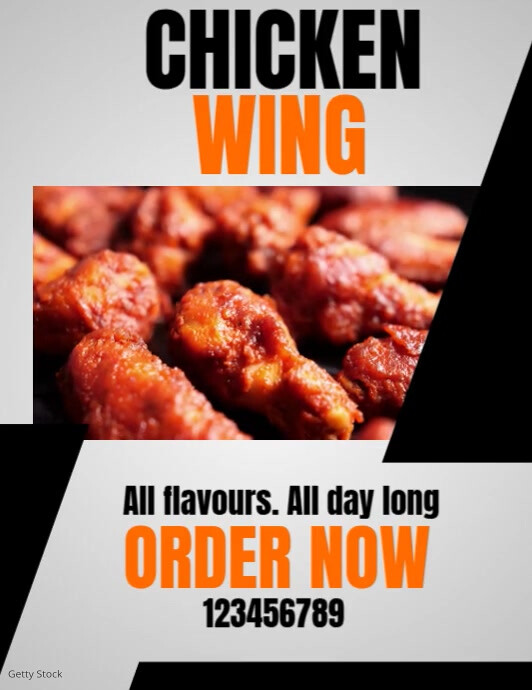 Maximalist Chicken Wing Flyer (us Letter) Template | PosterMyWall