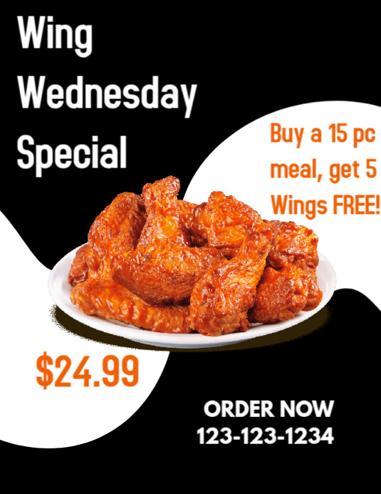 Maximalist Chicken Wings Flyer (us Letter) Template | PosterMyWall
