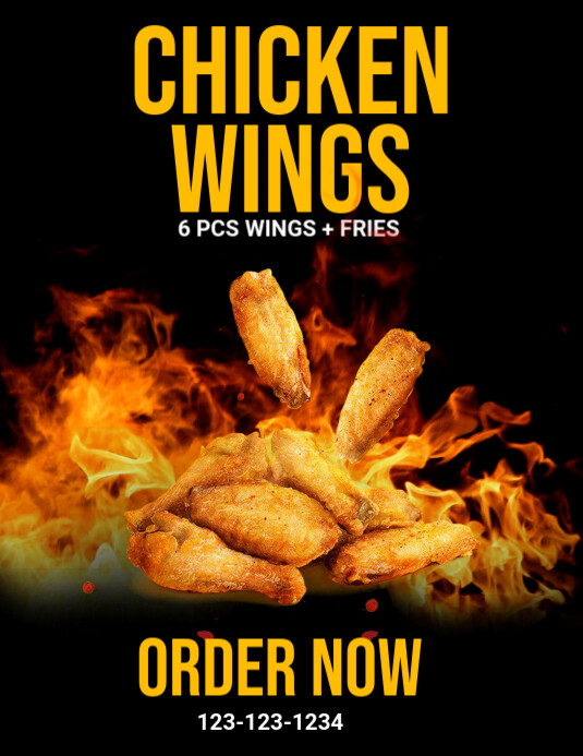 Copy of Maximalist Chicken Wings Flyer (us Letter) | PosterMyWall
