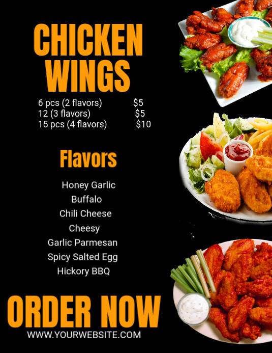 Copy of Maximalist Chicken Wings Flyer (us Letter) | PosterMyWall