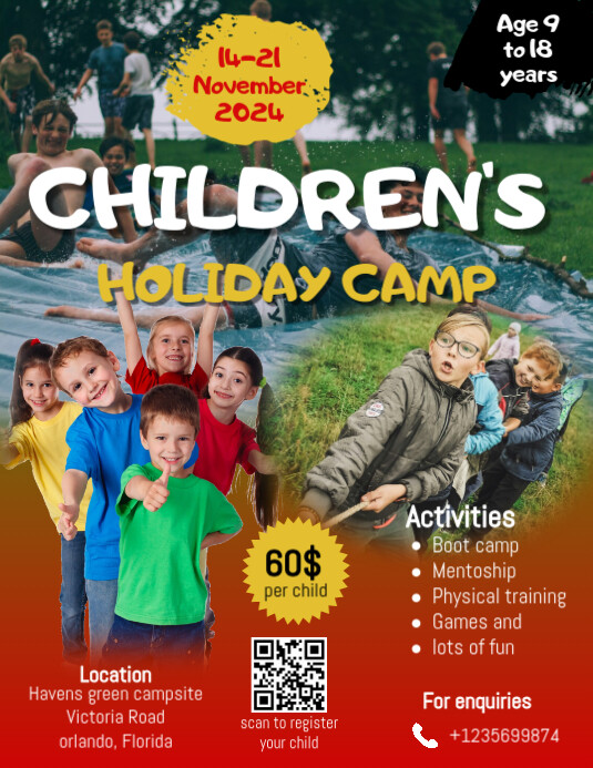 Maximalist Children Camp Kinds Fund Day Ad Flyer (us Letter) Template ...
